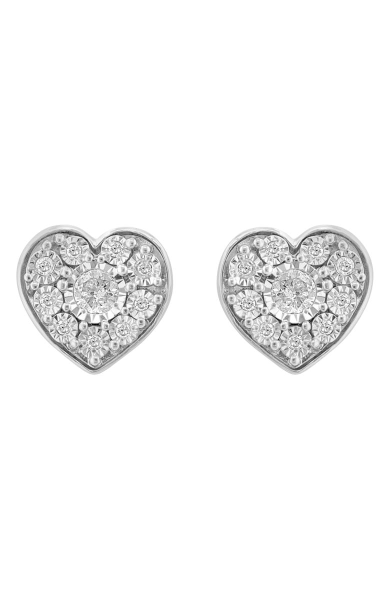 EFFY Sterling Silver Diamond Heart Stud Earrings - 0.22 ctw | Nordstromrack