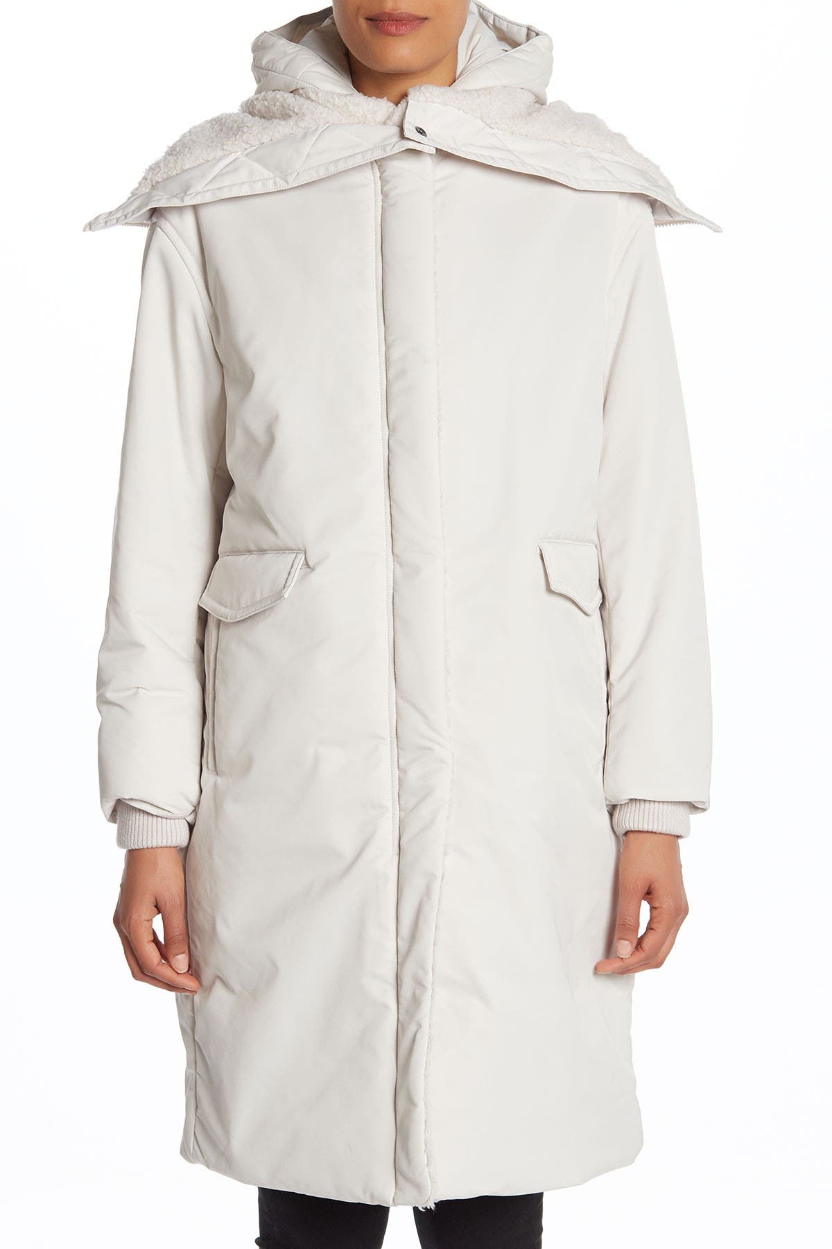 Vince Faux Fur Mixed Media Puffer Coat (Women) | Nordstromrack