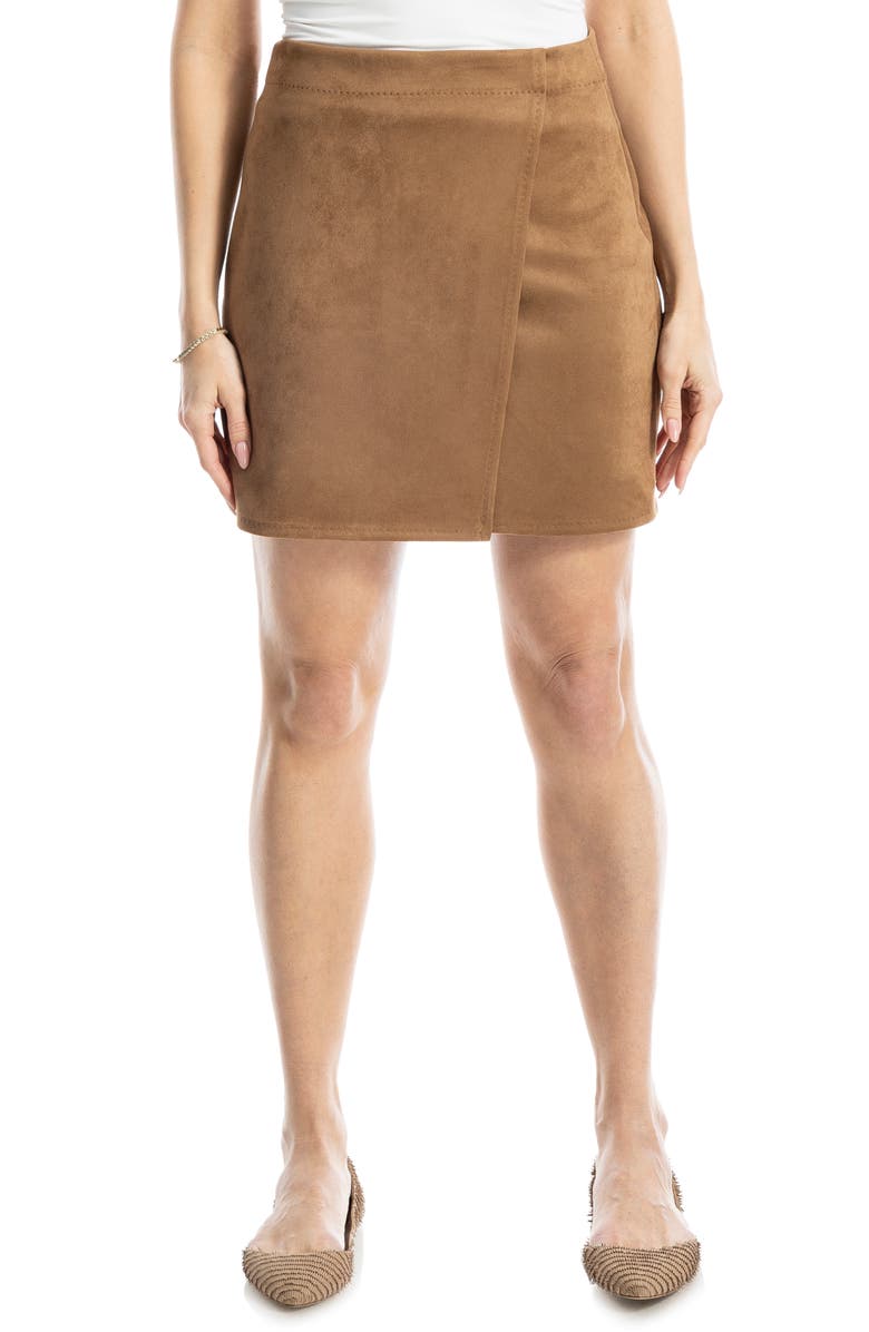 MAX STUDIO Faux Suede Wrap Miniskirt | Nordstromrack