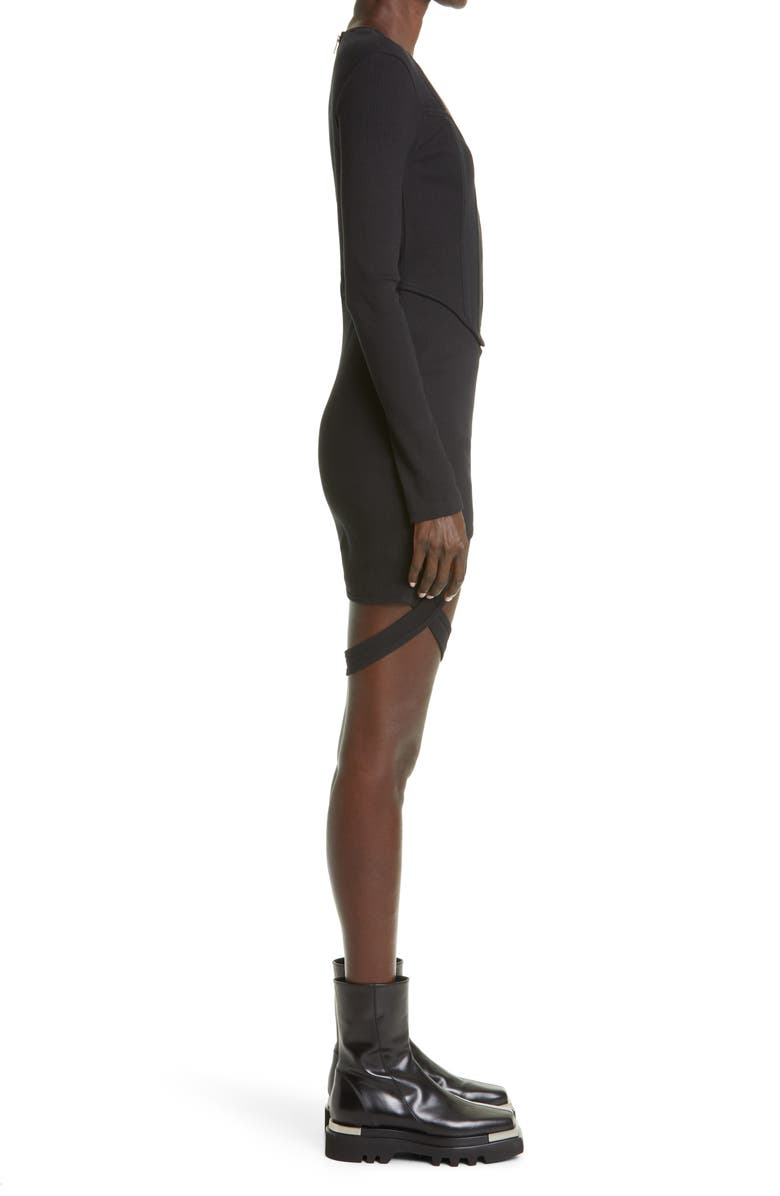 Dion Lee Long Sleeve Organic Cotton Rib Corset Dress | Nordstromrack