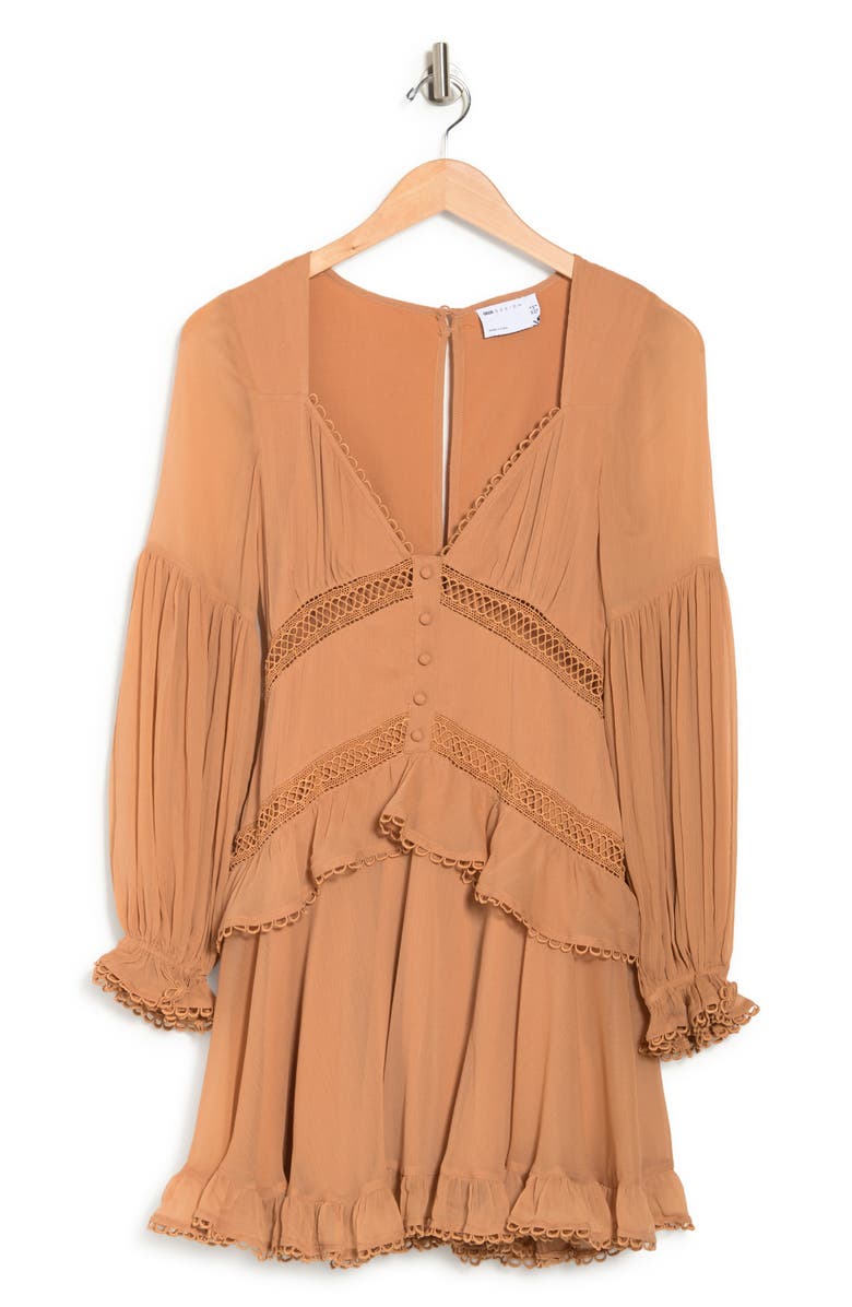 ASOS DESIGN Lace Insert Long Sleeve Minidress | Nordstromrack