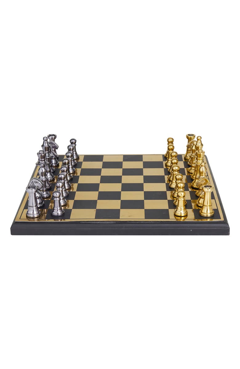 WILLOW ROW Goldtone Aluminum Chess Game Set | Nordstromrack