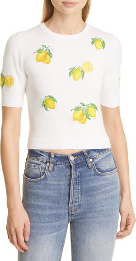 Alice + Olivia Ciara Beaded Lemon Sweater | Nordstrom