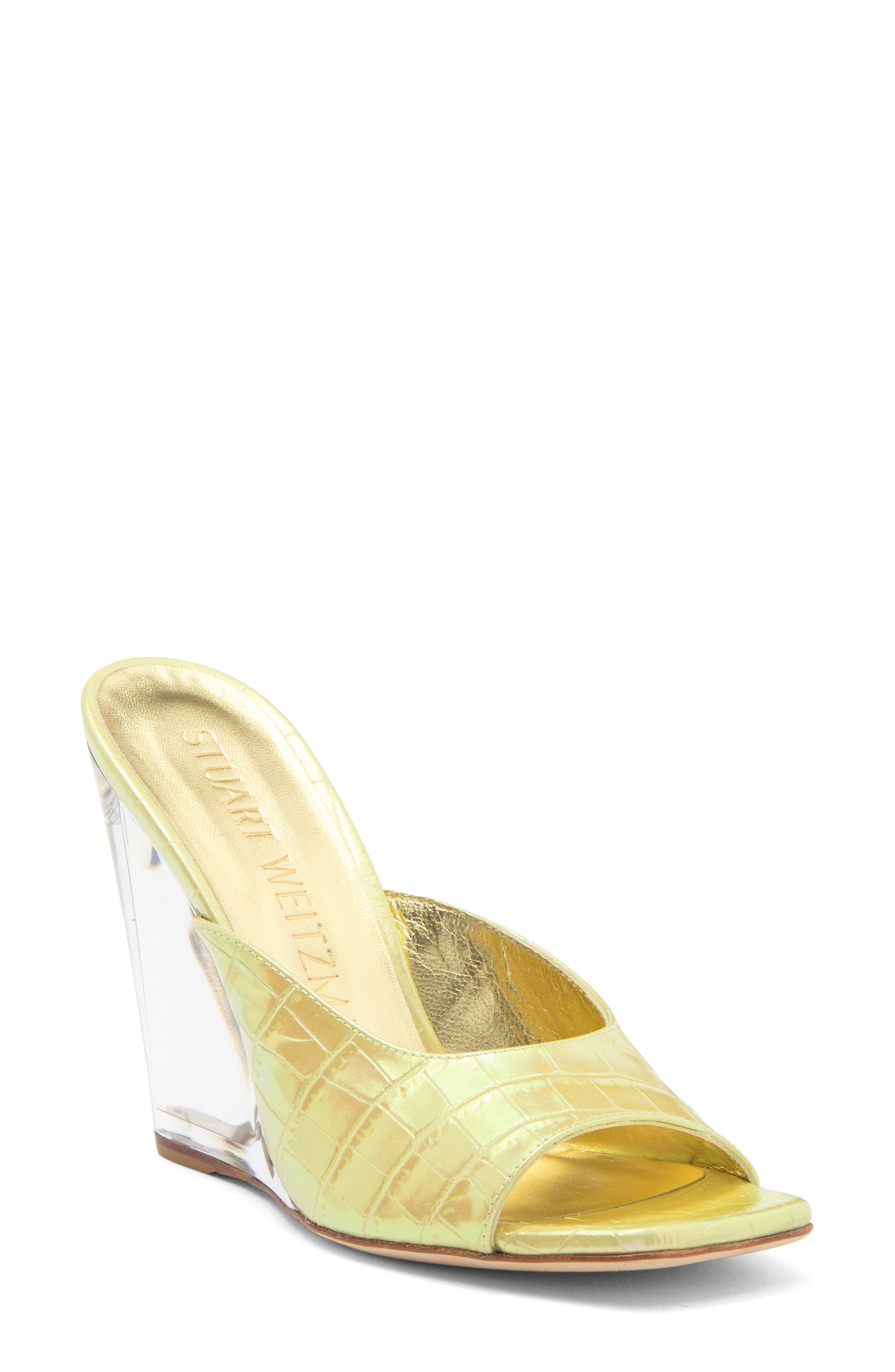 Stuart Weitzman Tia 100 Lucite® Wedge Sandal (Women) | Nordstromrack