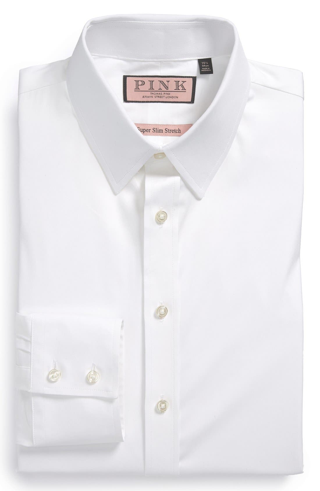 Thomas Pink Super Slim Fit Solid Cotton Stretch Dress Shirt | Nordstrom