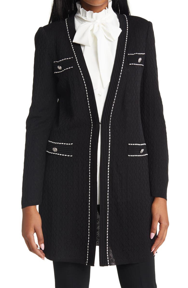Ming Wang Pointelle Knit Duster Jacket | Nordstrom