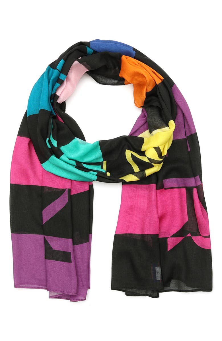 Kurt Geiger London Stripe Logo Oblong Scarf | Nordstromrack