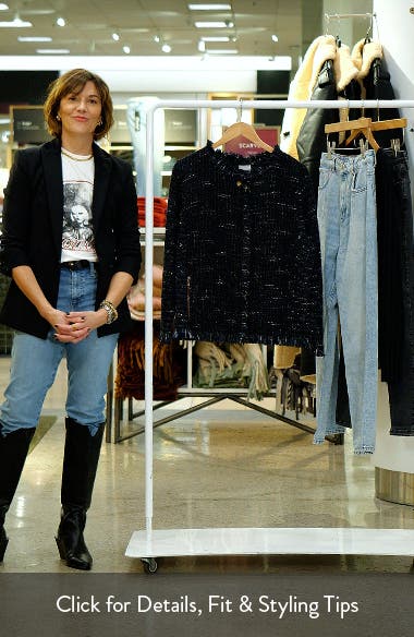 NIC+ZOE Nightfall Fringe Tweed Jacket | Nordstromrack