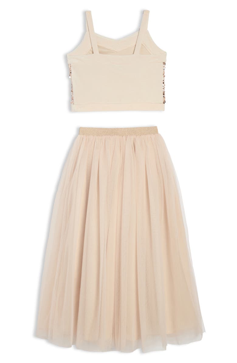 Pippa & Julie Kids' Sequin Top & Tulle Maxi Skirt Set | Nordstromrack