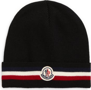 Moncler Logo Tricolor Stripe Wool Beanie | Nordstrom
