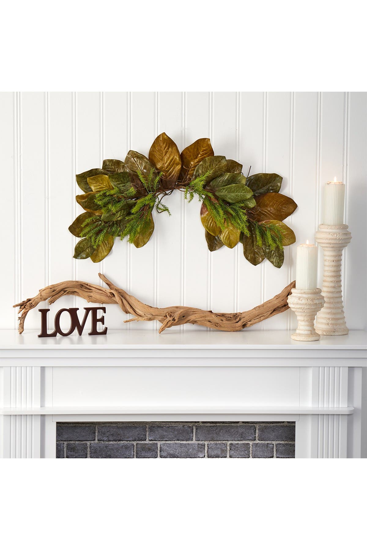 NEARLY NATURAL 35" Fall Magnolia Leaf Artificial Swag | Nordstromrack