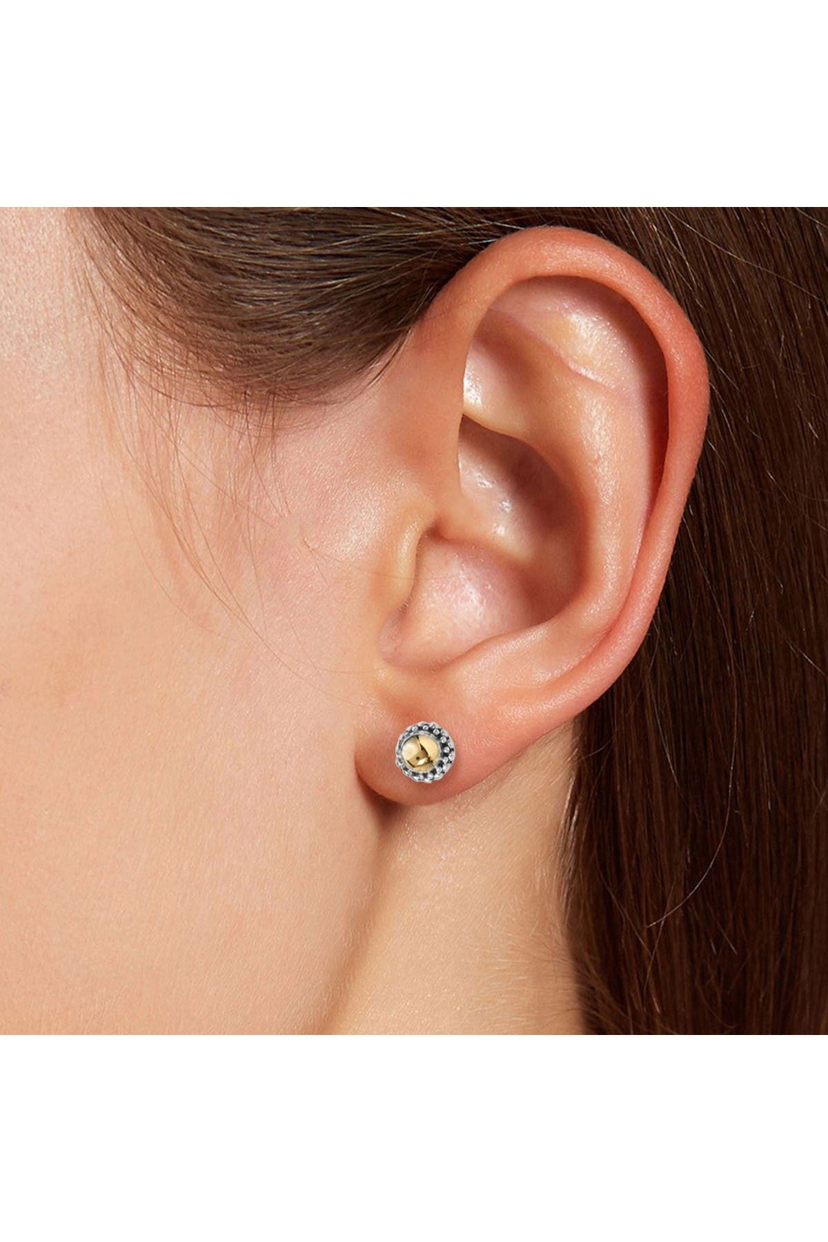 SAVVY CIE JEWELS 18K Solid Gold & Sterling Silver Stud Earrings ...