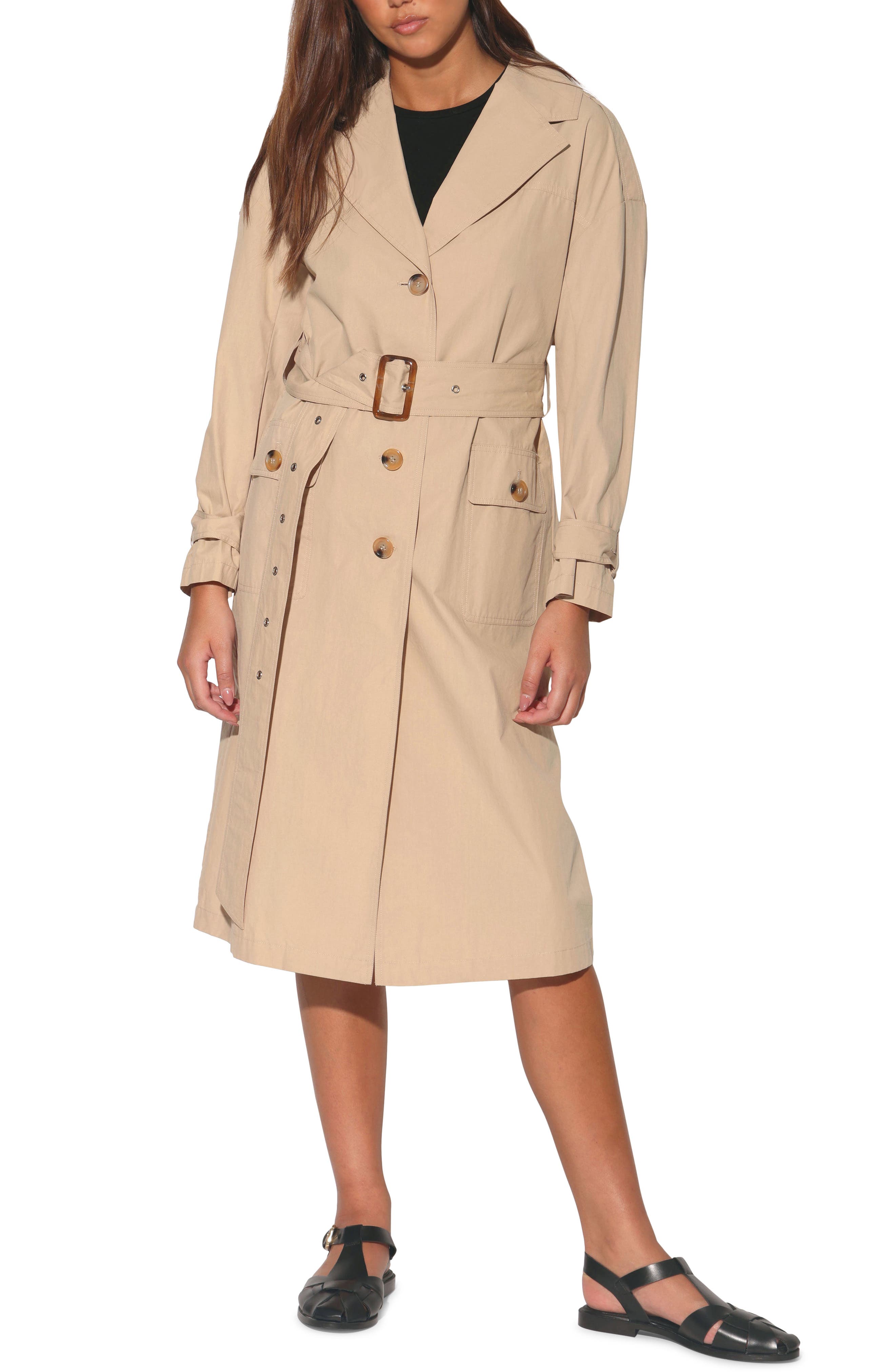 Walter Baker Ryder Belted Cotton Trench Coat | Nordstromrack