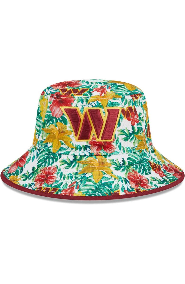 New Era Men's New Era White Washington Commanders Botanical Bucket Hat ...