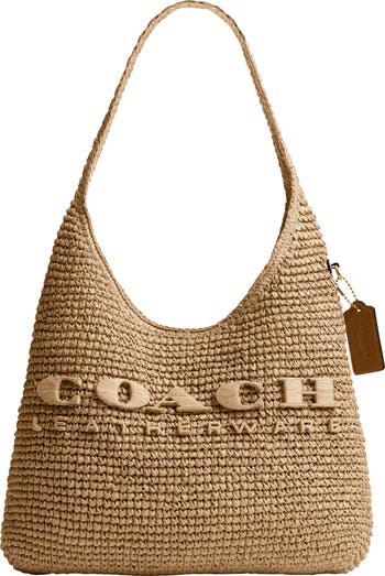 COACH Brooklyn 28 Straw Shoulder Bag | Nordstrom