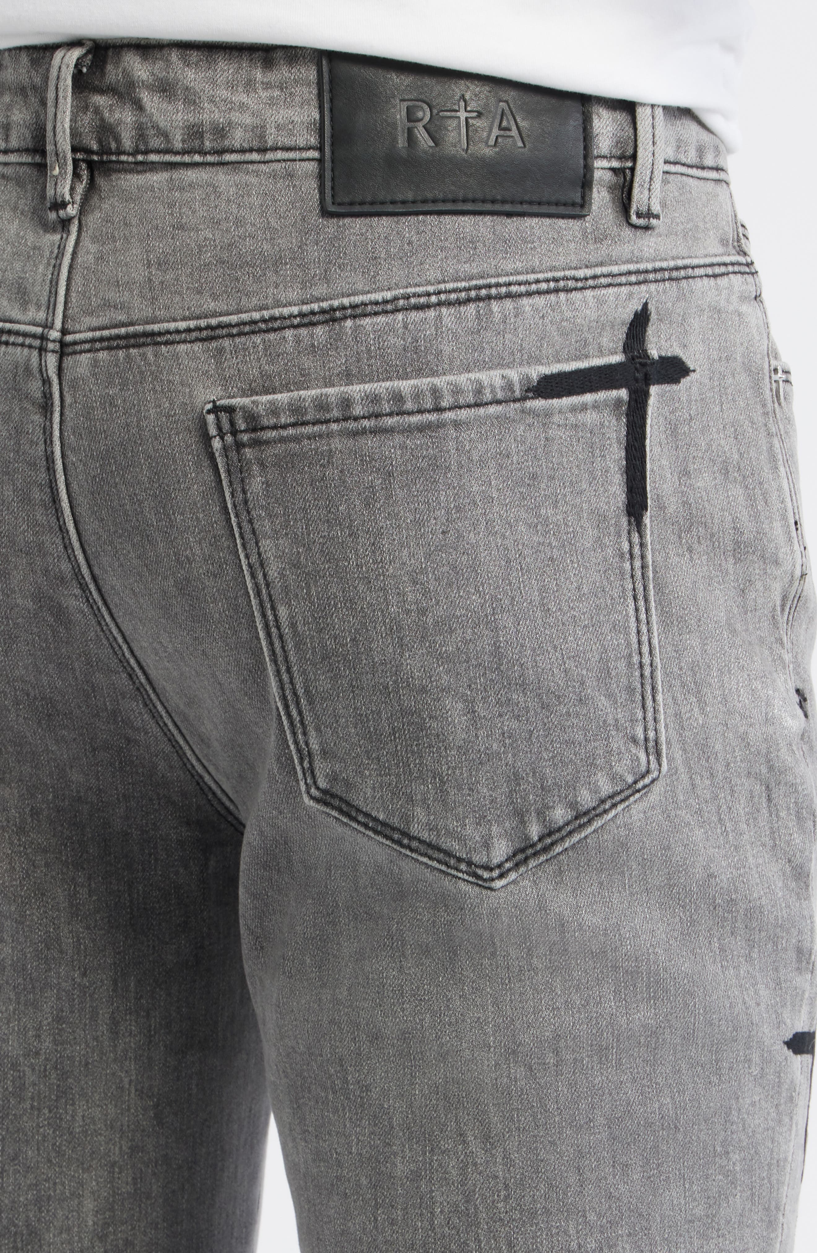 RtA Bryant Clouded Mist Cross Skinny Jeans | Nordstrom