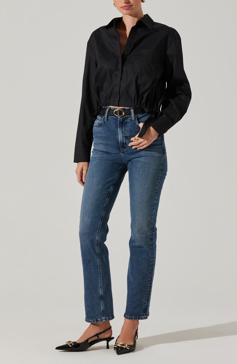 ASTR the Label Cyril Long Sleeve Side Tie Button-Up Shirt | Nordstromrack