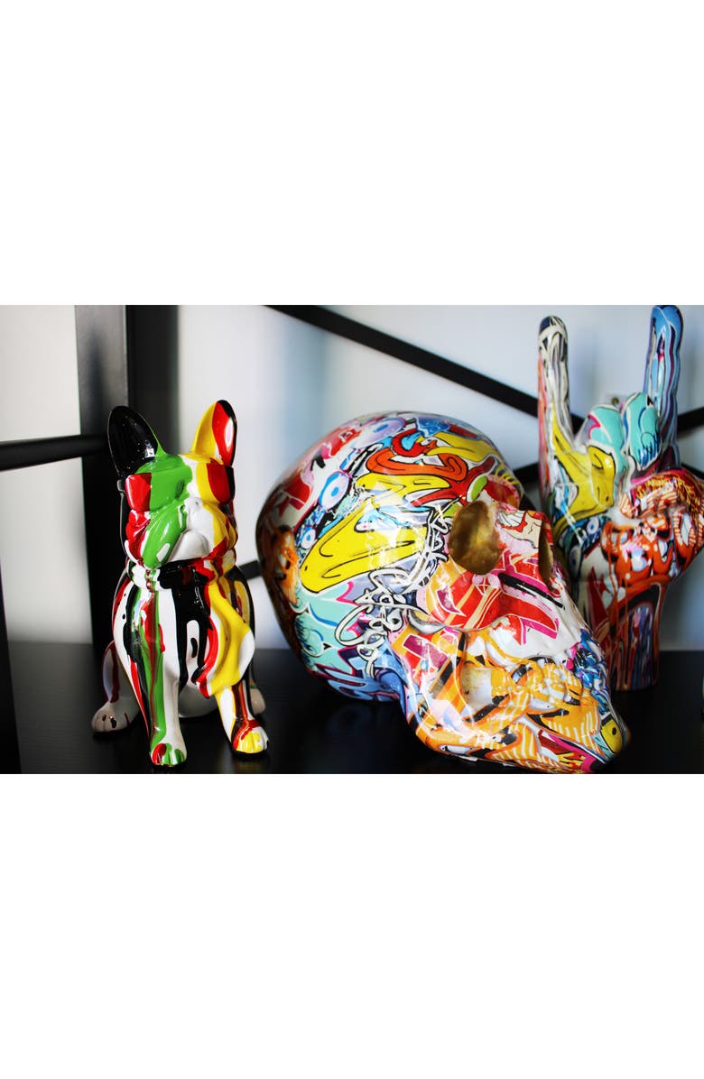 INTERIOR ILLUSIONS Multicolor II Graffiti French Bulldog Statue ...