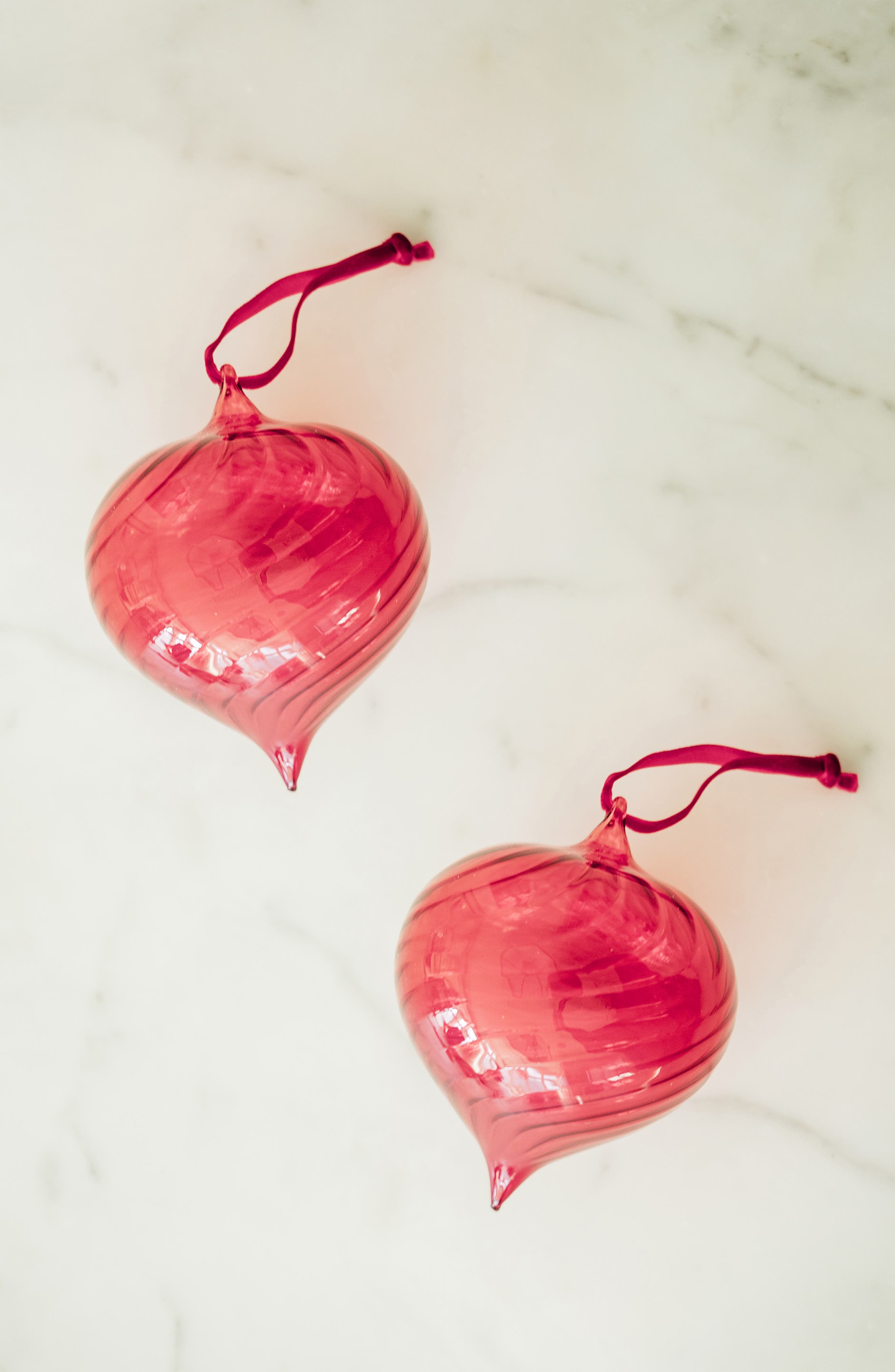 Rachel Parcell Set of 2 Swirl Glass Ornaments | Nordstrom