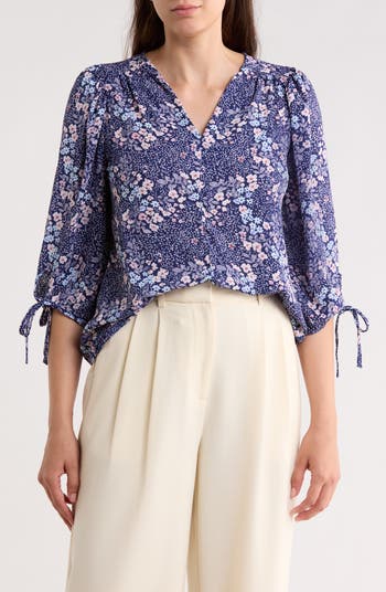 Renee C Floral Tie Cuff Top | Nordstromrack