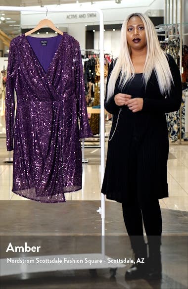 City Chic Razzle Sequin Long Sleeve Dress | Nordstrom