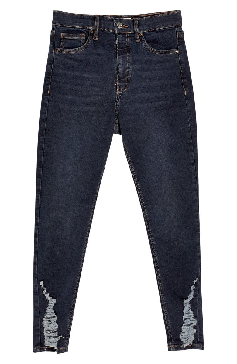 Topshop Jamie High Waist Ripped Hem Skinny Jeans | Nordstrom