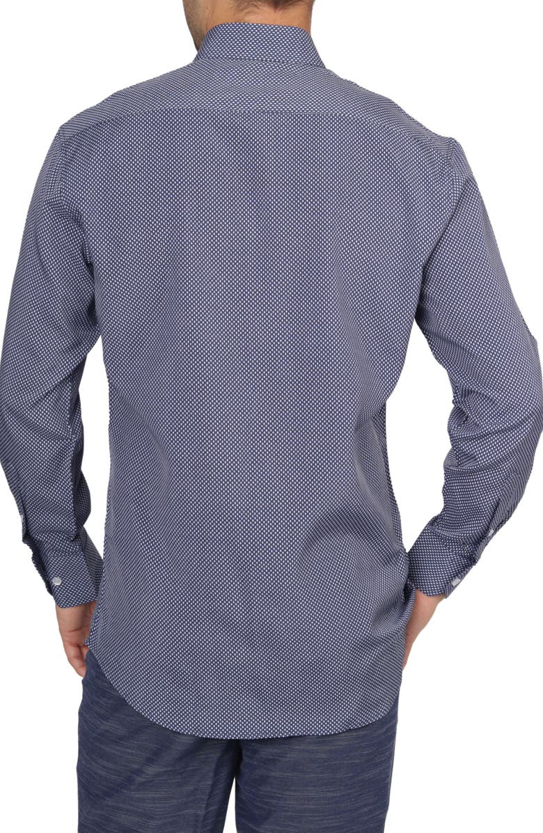 TailorByrd On the Fly Navy Tonal Dot Performance Stretch Button-Down ...