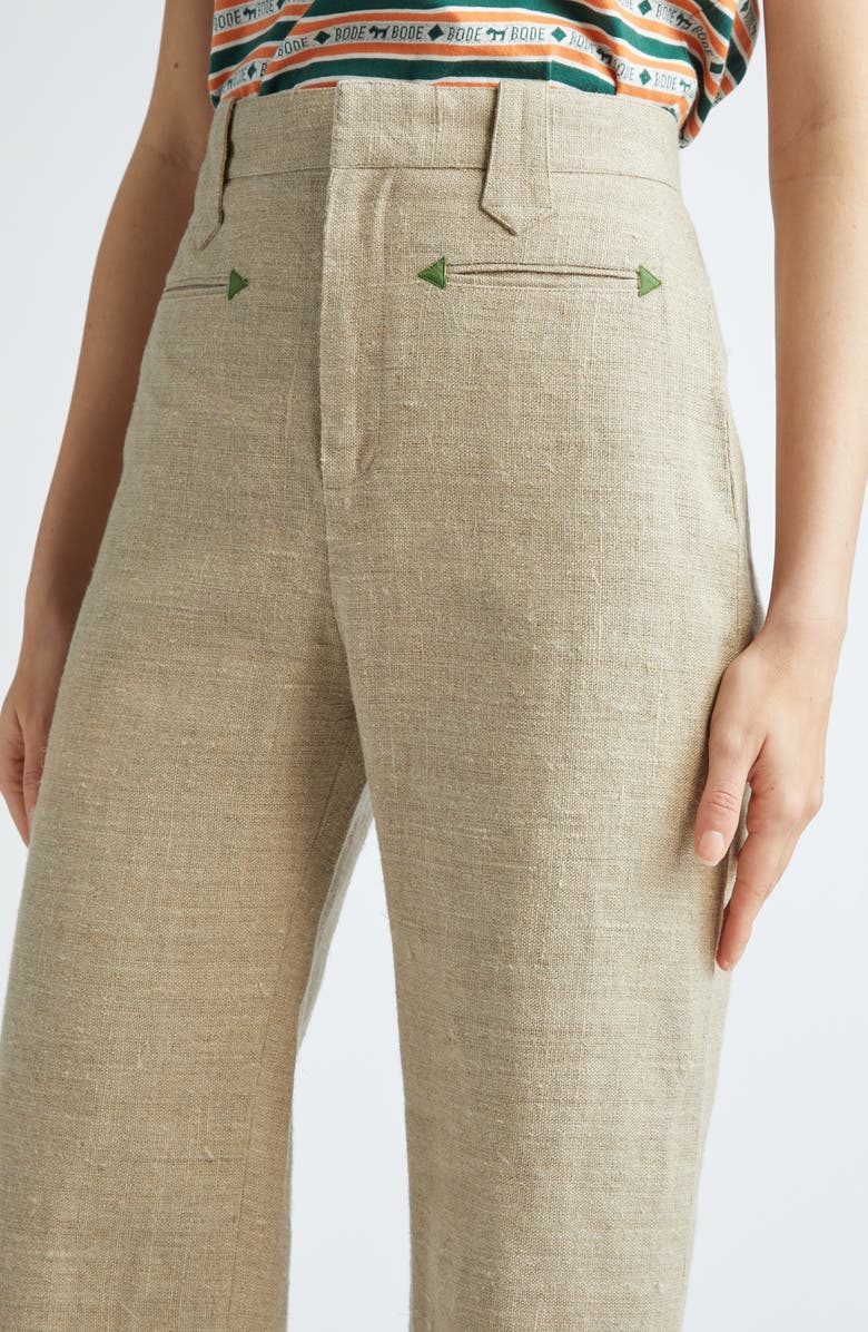 Bode Embroidered Trumpetflower Linen Pants | Nordstromrack