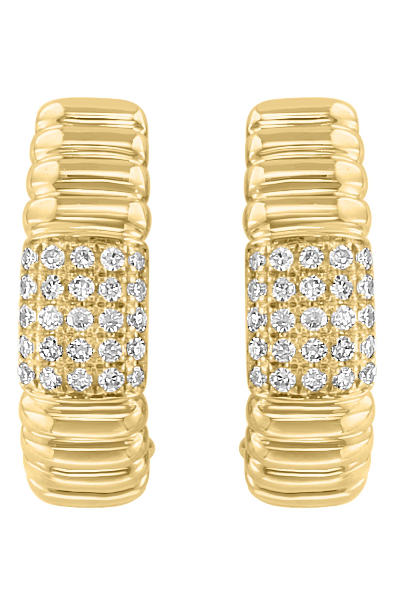 EFFY 14K Gold Diamond Huggie Hoop Earrings - 0.24ctw | Nordstromrack