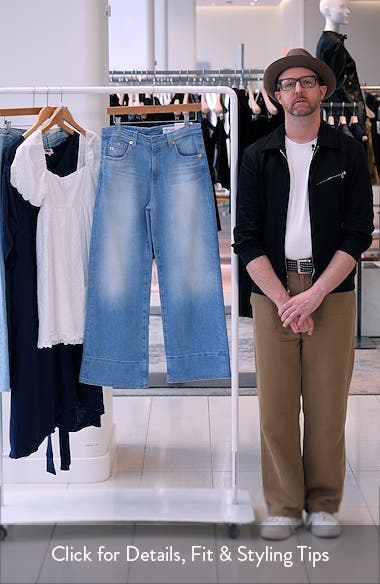 AG Saige High Waist Raw Hem Ankle Wide Leg Jeans | Nordstromrack