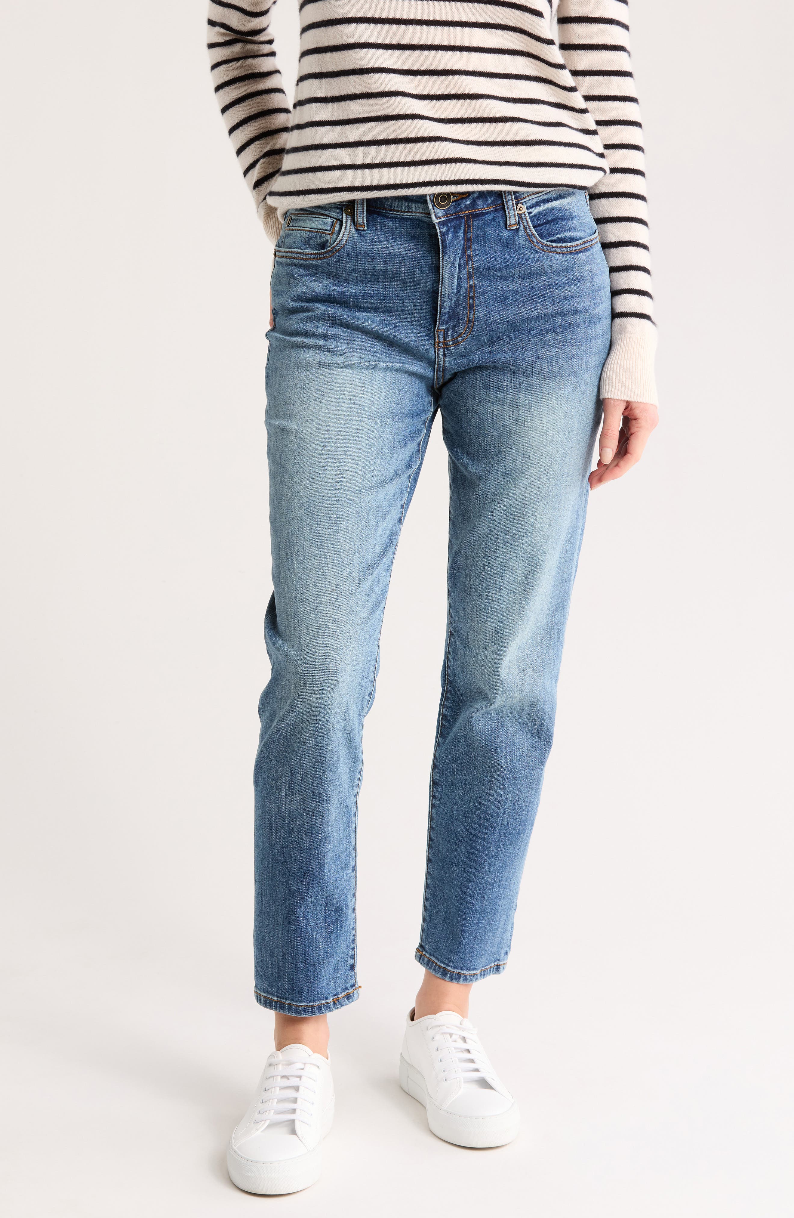 KUT from the Kloth Katy High Rise Straight Leg Ankle Crop Jeans ...