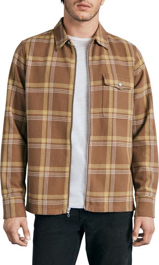 rag & bone Dalton Flannel Zip Front Overshirt | Nordstrom