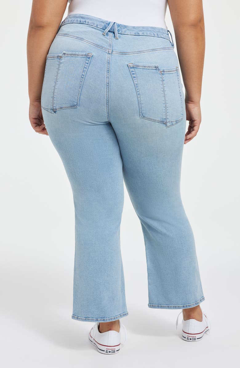 Good American Good Legs Crop Mini Bootcut Organic Cotton Jeans ...