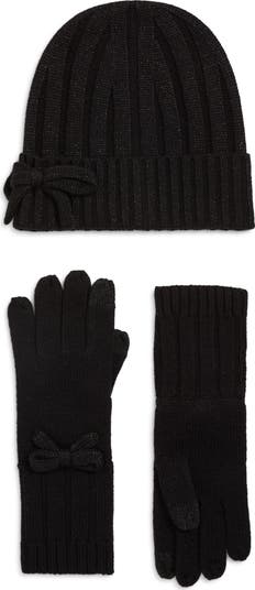 Kate Spade New York metallic knit beanie & gloves box set | Nordstromrack