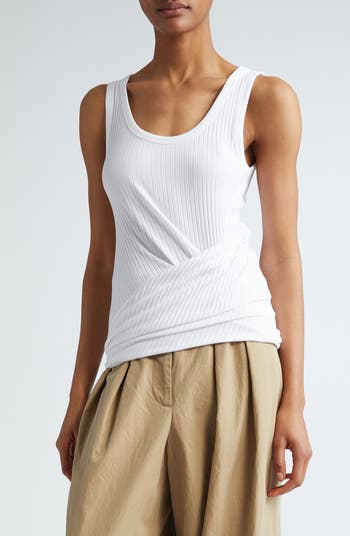 Dries Van Noten Hoga Drape Rib Tank | Nordstrom