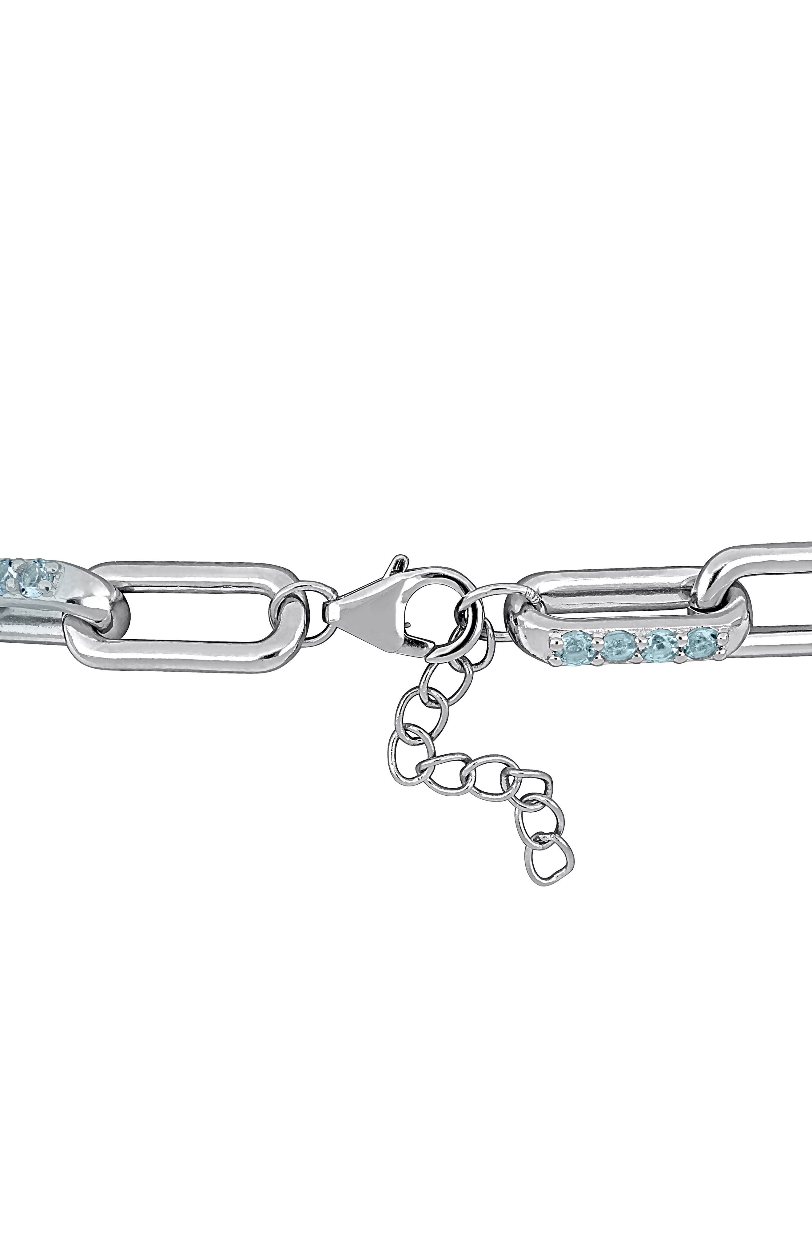 DELMAR Sky Blue Topaz Paper Clip Chain Bracelet | Nordstromrack
