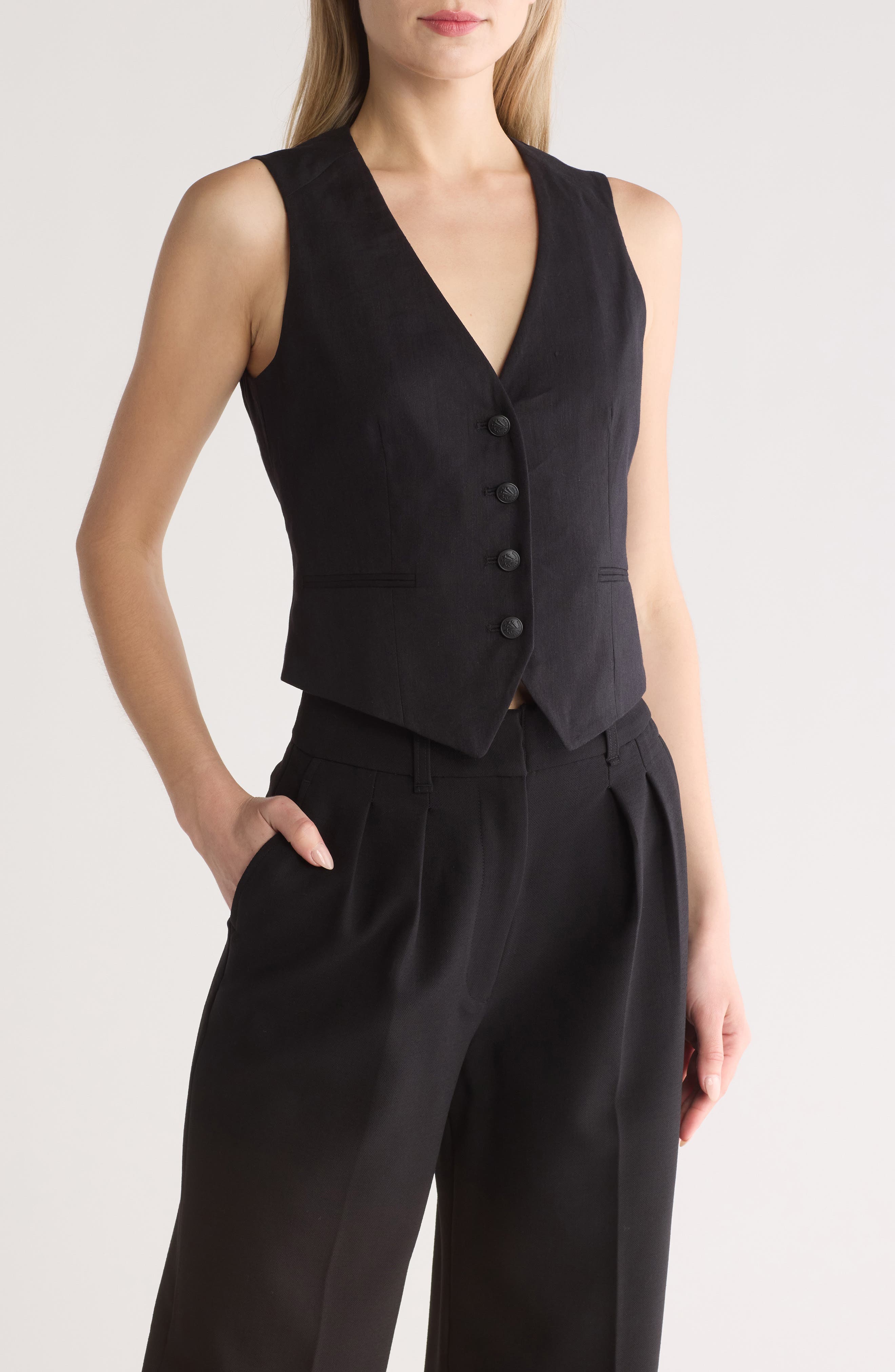rag & bone Priya Linen Blend Vest | Nordstromrack
