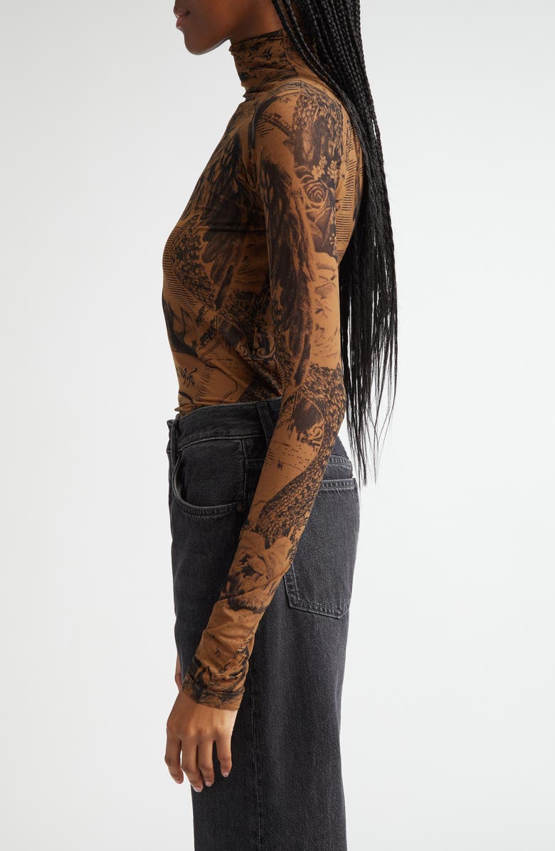 Acne Studios Denise Angel Print Mesh Top | Nordstromrack
