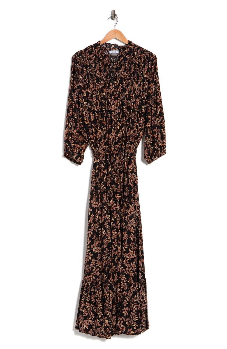 Calvin Klein Floral Print Challis Maxi Dress | Nordstromrack