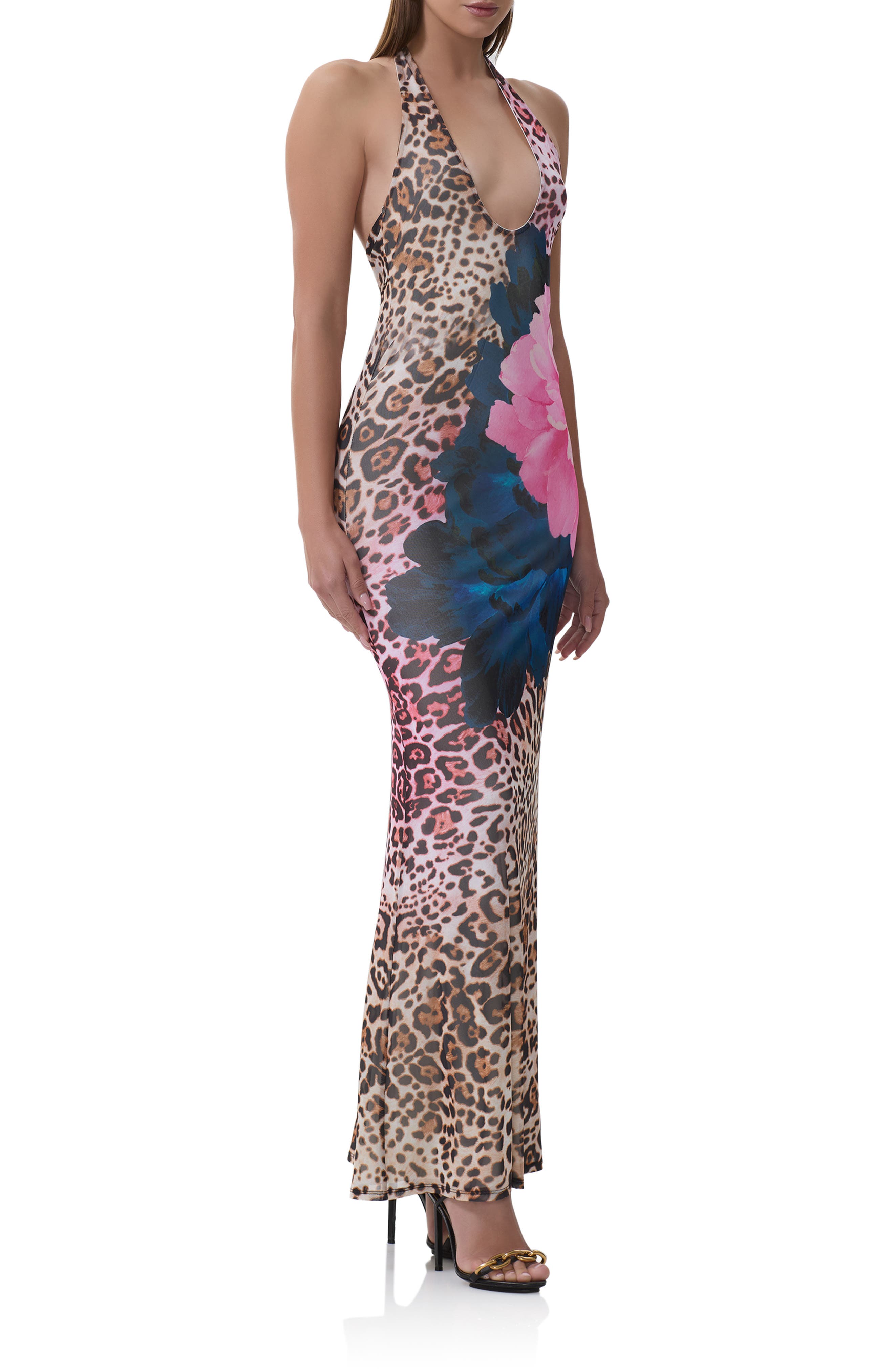 AFRM Paisleigh Mixed Print Halter Neck Maxi Dress | Nordstromrack