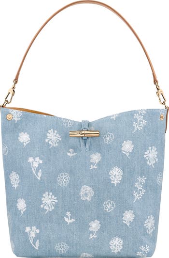 Longchamp Le Roseau Denim Hobo Bag | Nordstrom