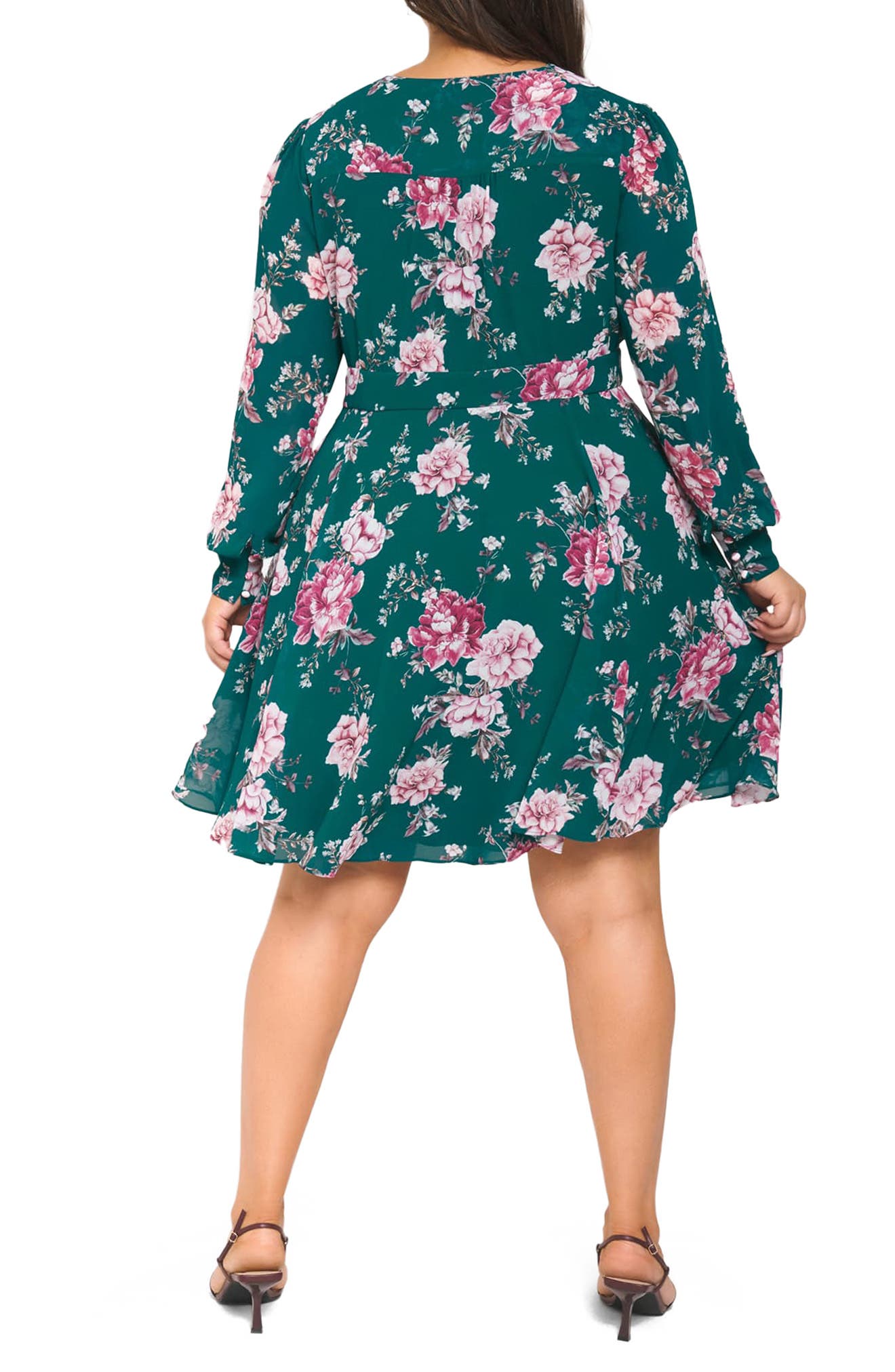 Ever New Freya Floral Long Sleeve A-Line Dress | Nordstromrack