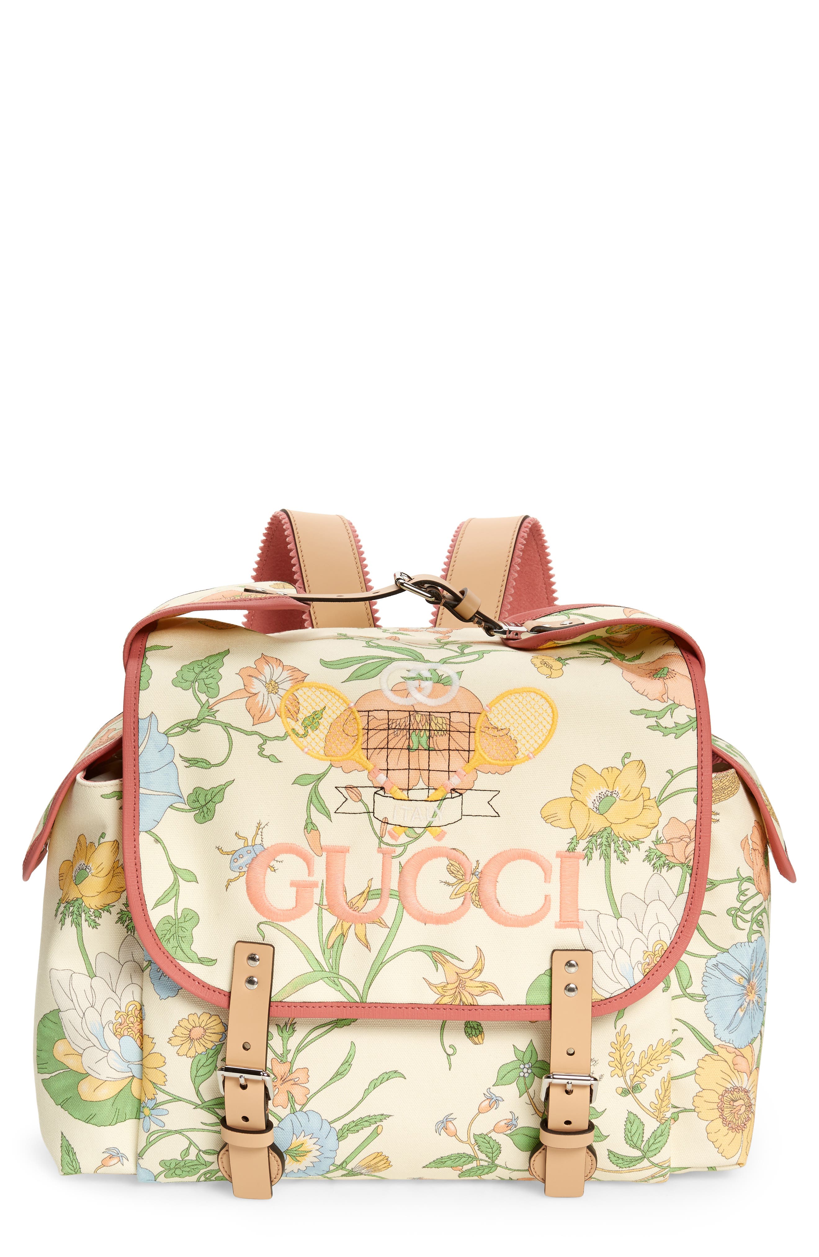 Gucci Logo Floral Print Backpack | Nordstrom