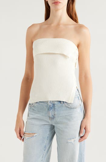 PacSun Kate Side Button Foldover Rib Tube Top | Nordstrom
