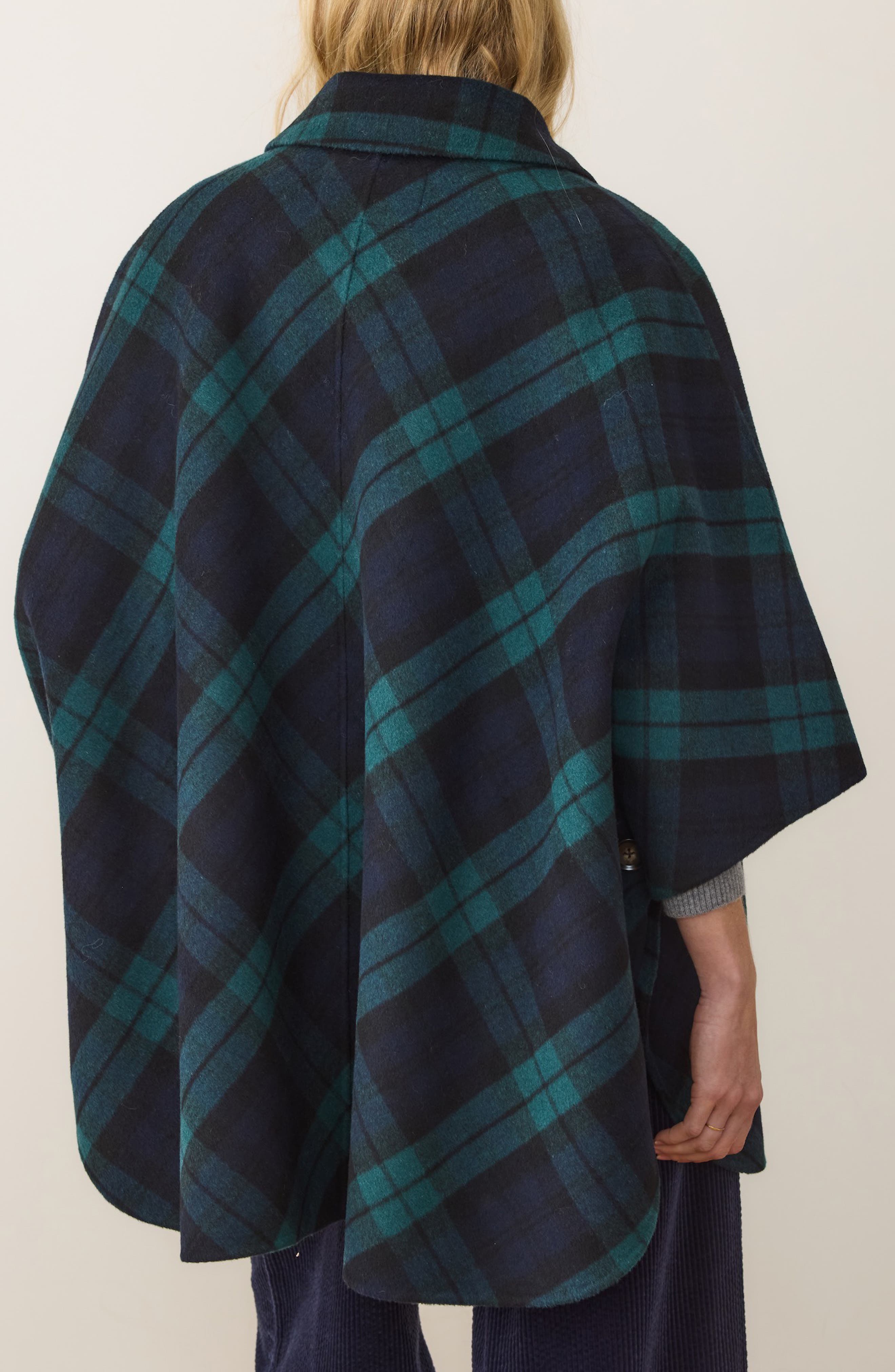 Marine Layer Colette Plaid Cape Coat | Nordstrom