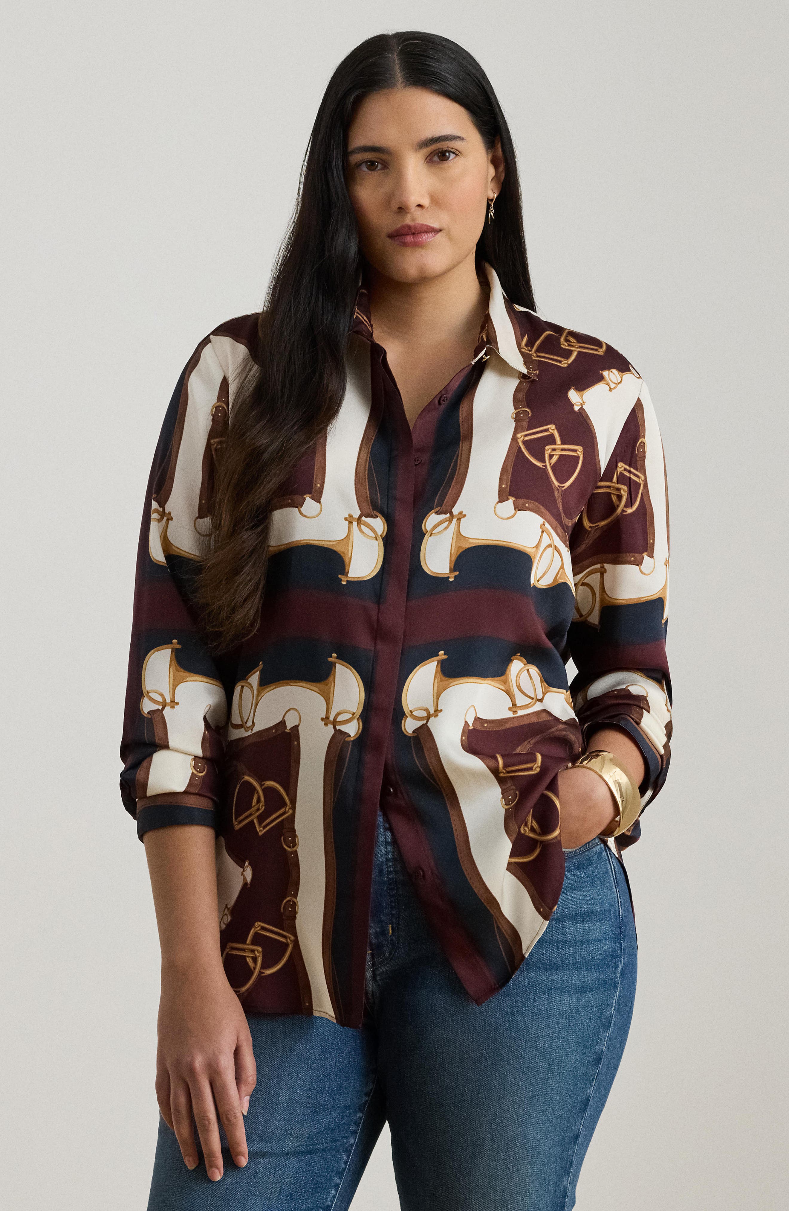 Lauren Ralph Lauren Kristy Twill Button-Up Shirt | Nordstrom