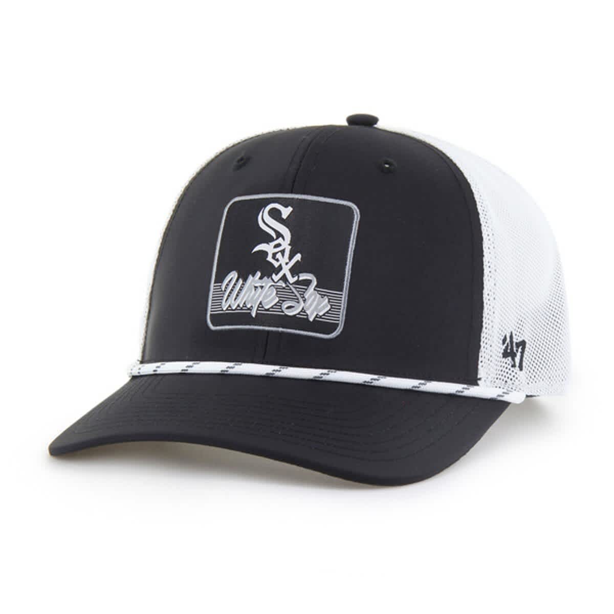 '47 Men's '47 Black/White Chicago White Sox Scratch Adjustable Trucker ...