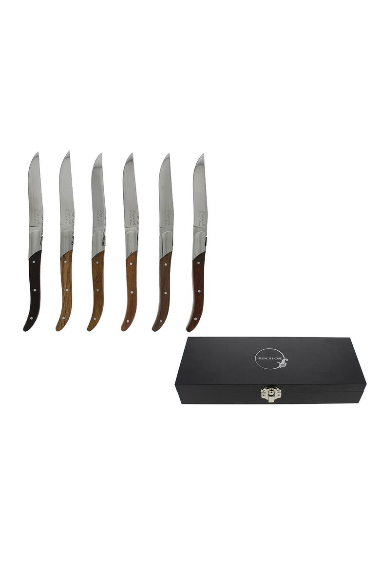 Laguiole Connoisseur 6-Piece Assorted Wood Steak Knife Set | Nordstromrack