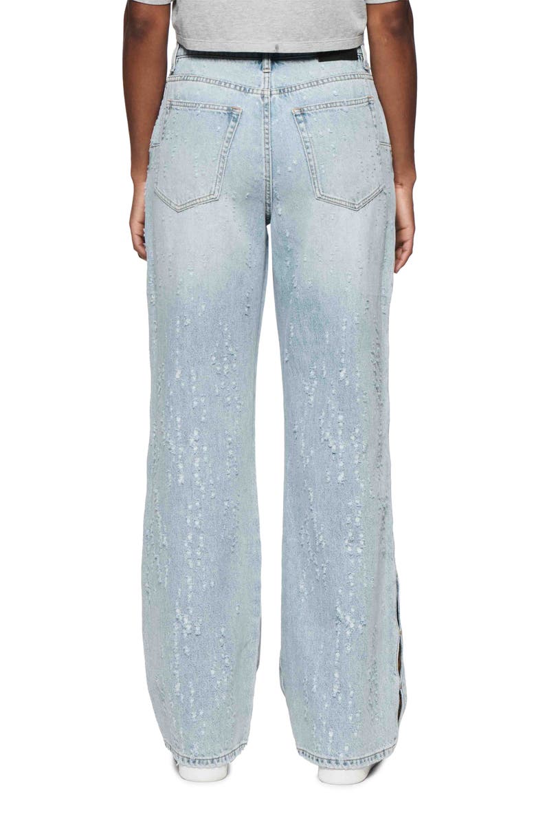 PURPLE BRAND Buckshot Detail High Waist Side Cutout Wide Leg Jeans ...