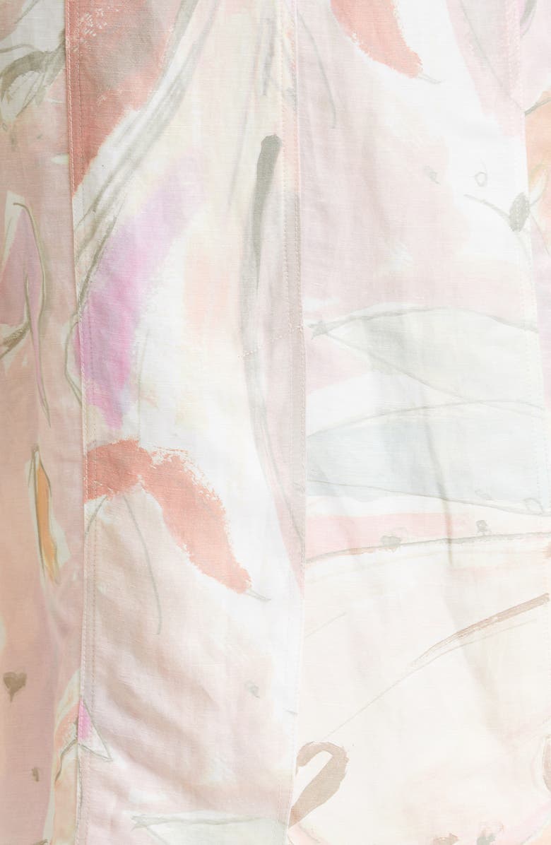 Ted Baker London Miyah Abstract Floral Linen Blend Trench Coat ...
